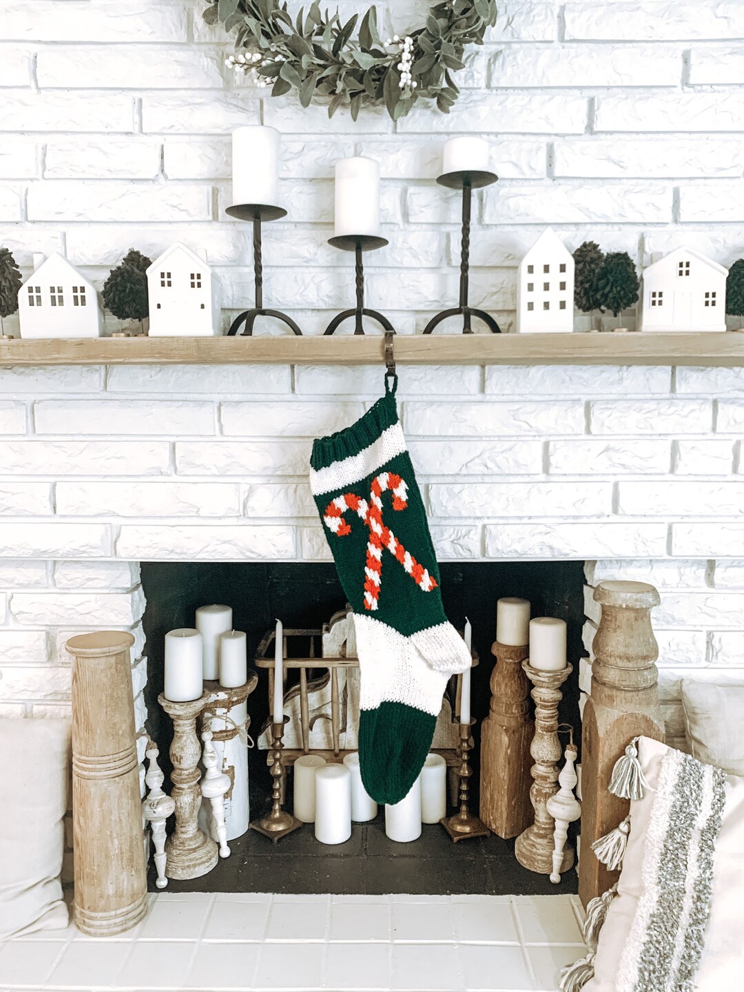 Knit Christmas Stocking Candy Canes - Etsy.de