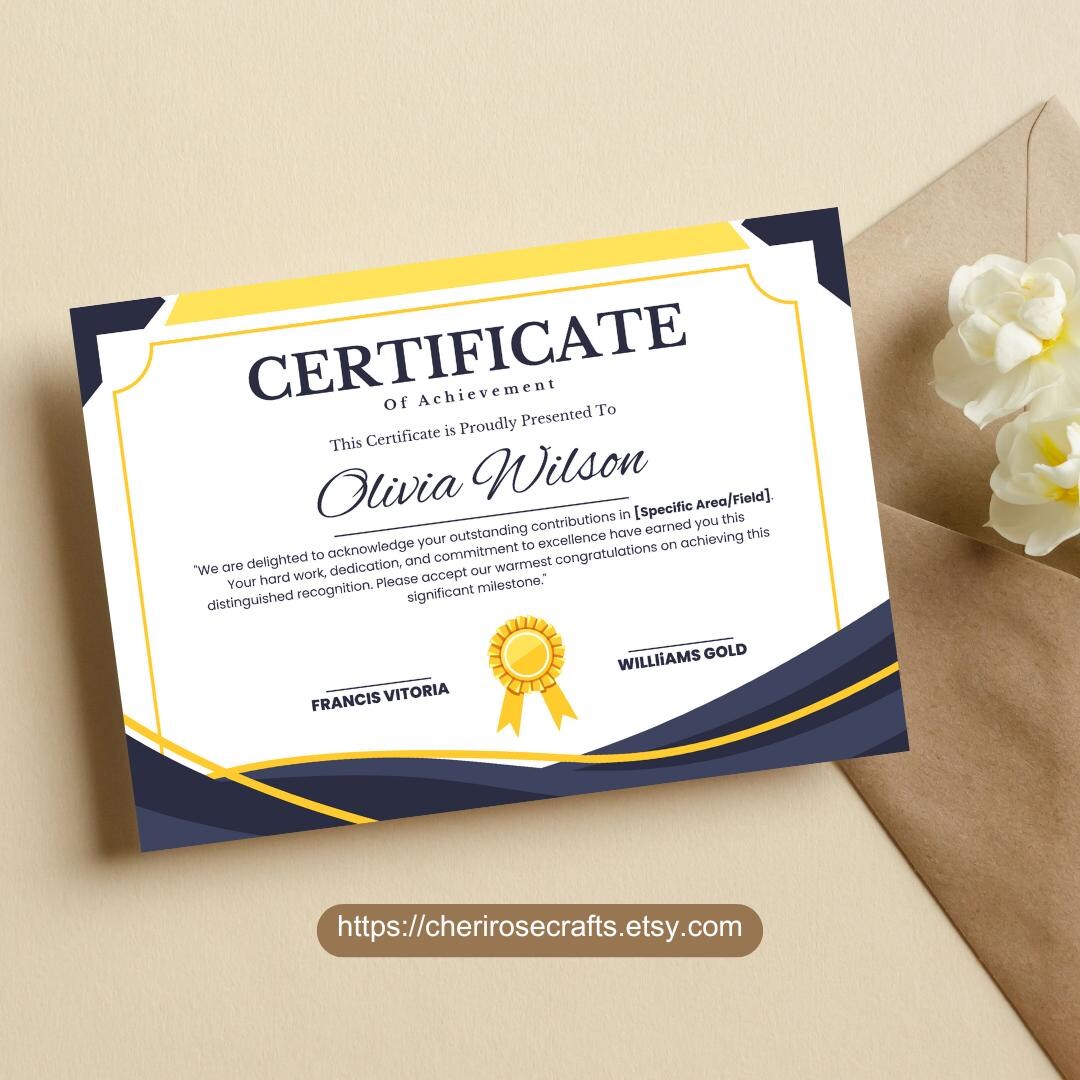 Editable Appreciation Award Certificate - Instant Download - Etsy