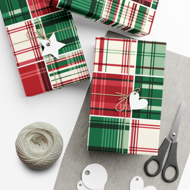 Red and Green Digital Paper, Christmas Scrapbook Paper, Printable Paper ...