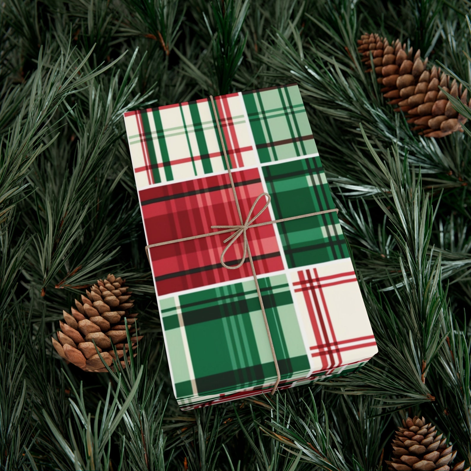 Red and Green Digital Paper, Christmas Scrapbook Paper, Printable Paper ...