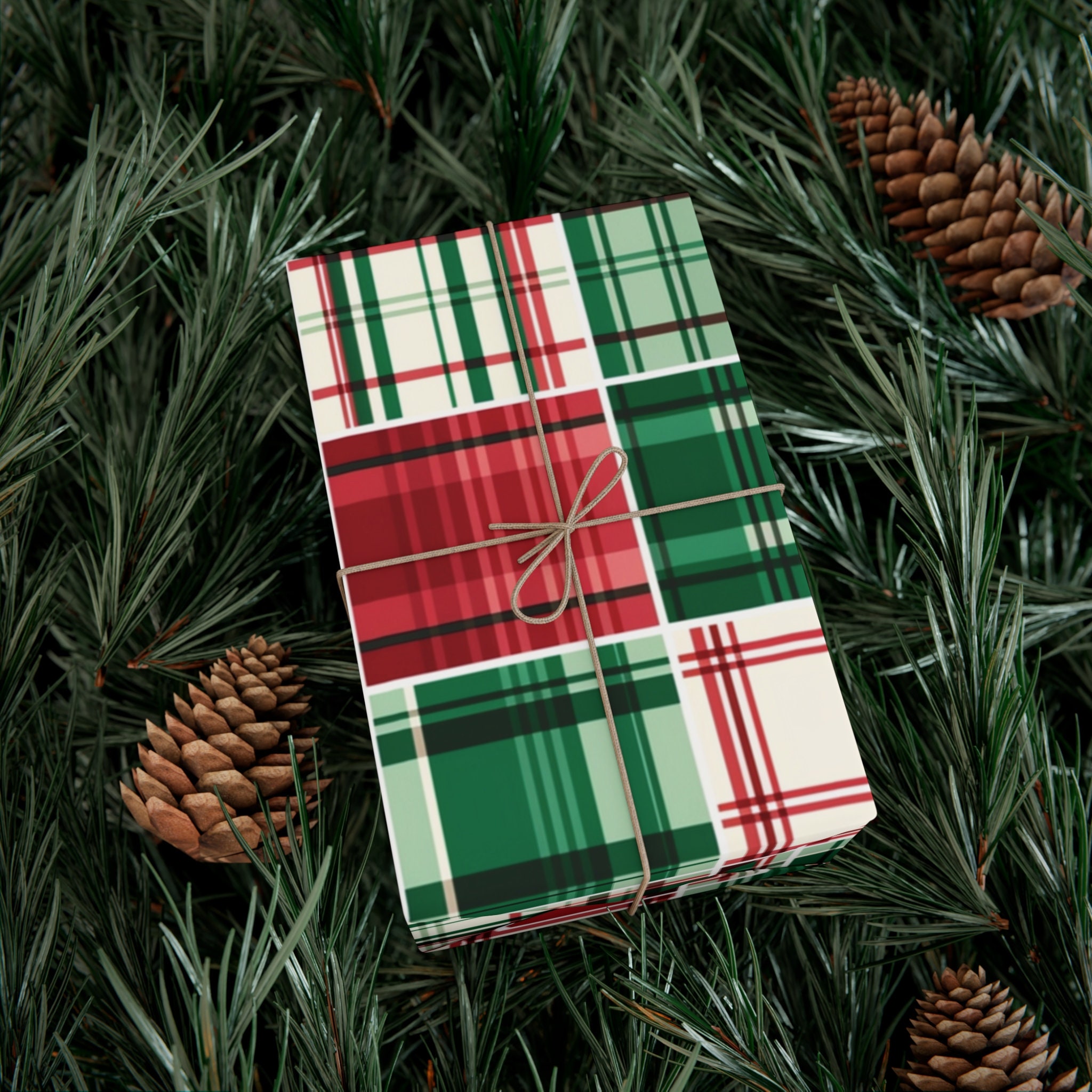 Red and Green Digital Paper, Christmas Scrapbook Paper, Printable Paper ...