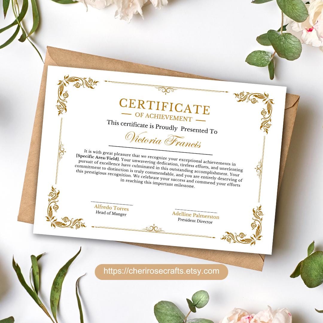 Custom Printable Appreciation Certificate Template - Personalized for ...