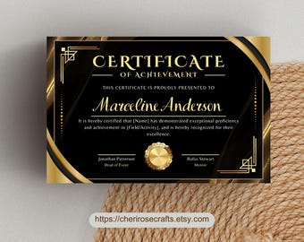 Personalized Printable Certificate - Customizable Award for Any ...