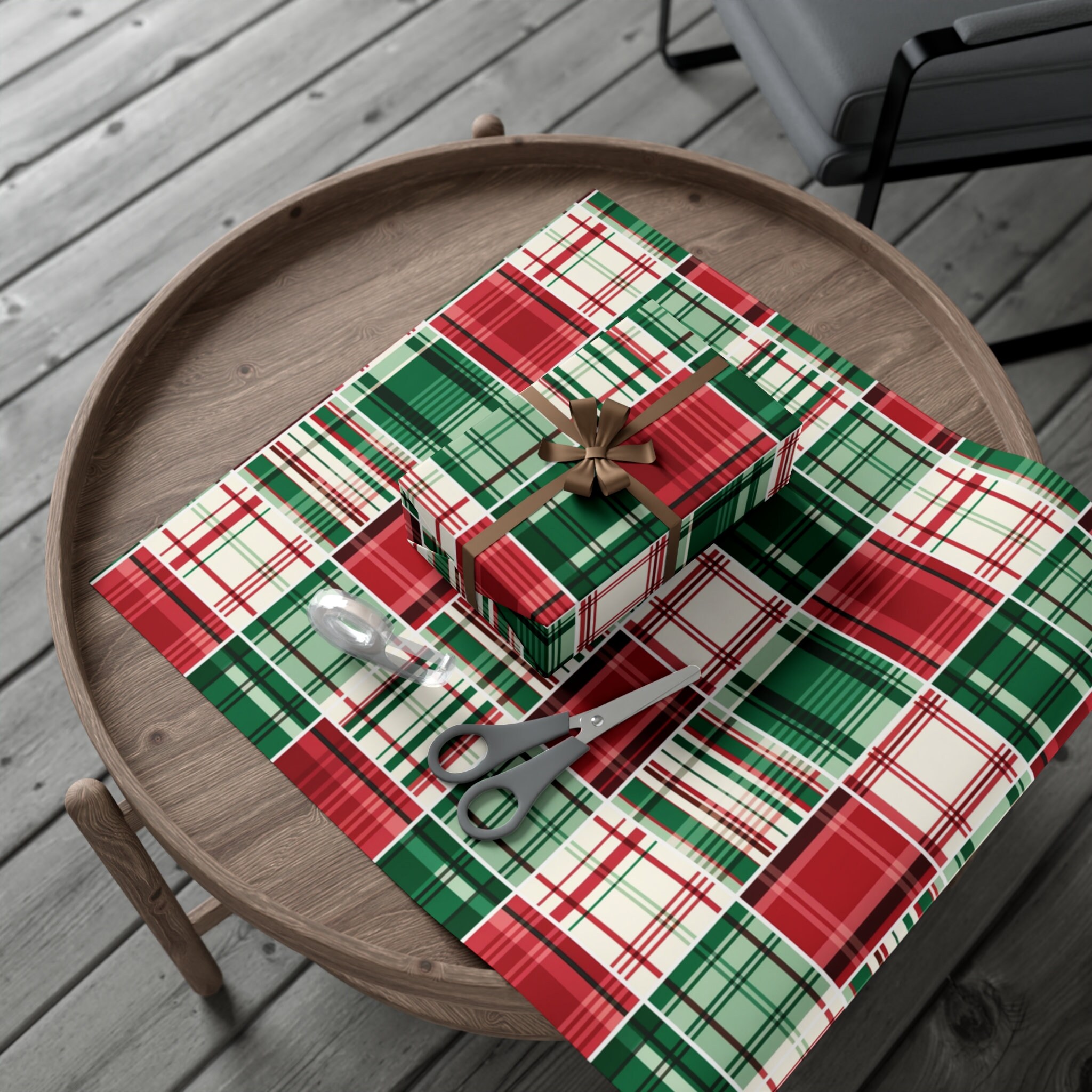 Red and Green Digital Paper, Christmas Scrapbook Paper, Printable Paper ...