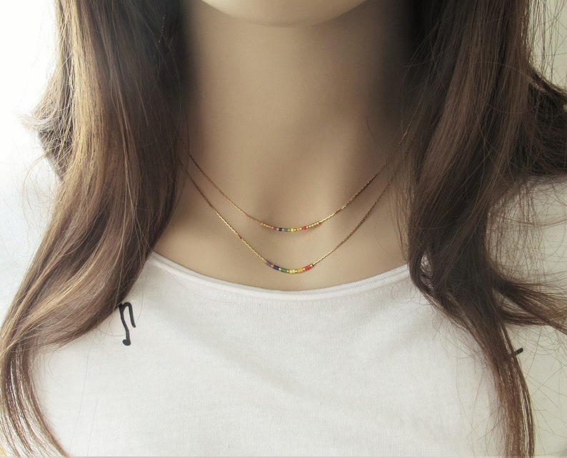 Dainty LGBT Necklace Pride Flag Necklace Gold Chain - Etsy
