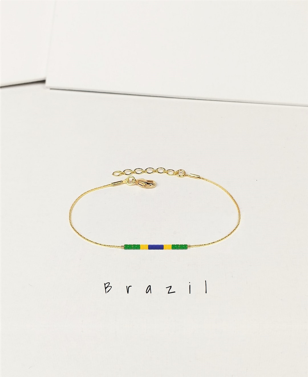 Brazil Bracelet Gold Chain, Flag of Brazil Bracelet Gift for Emigrant ...