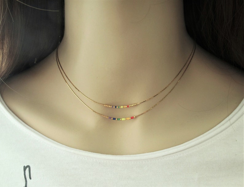 Dainty LGBT Necklace Pride Flag Necklace Gold Chain - Etsy