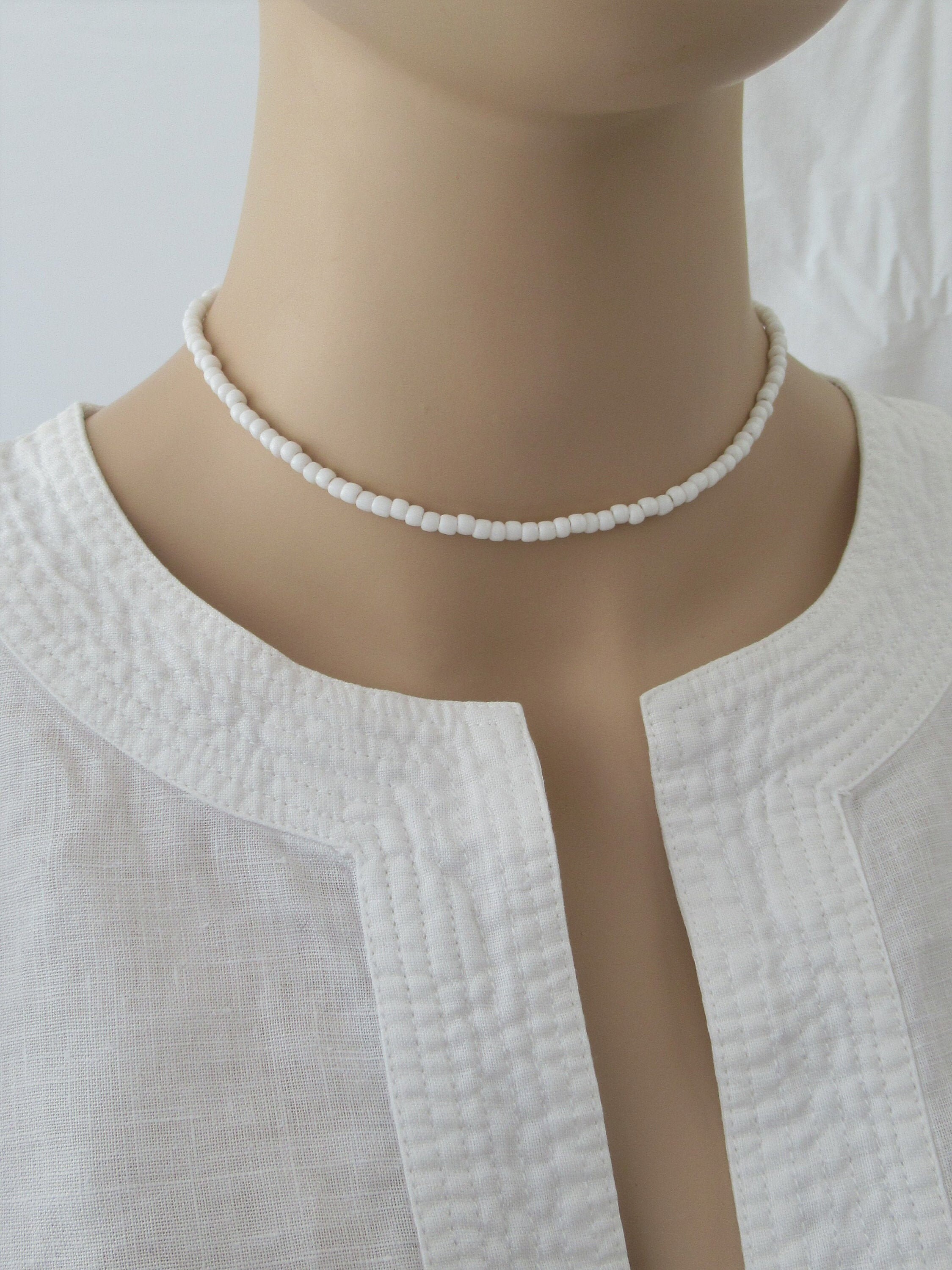 Plain white choker store