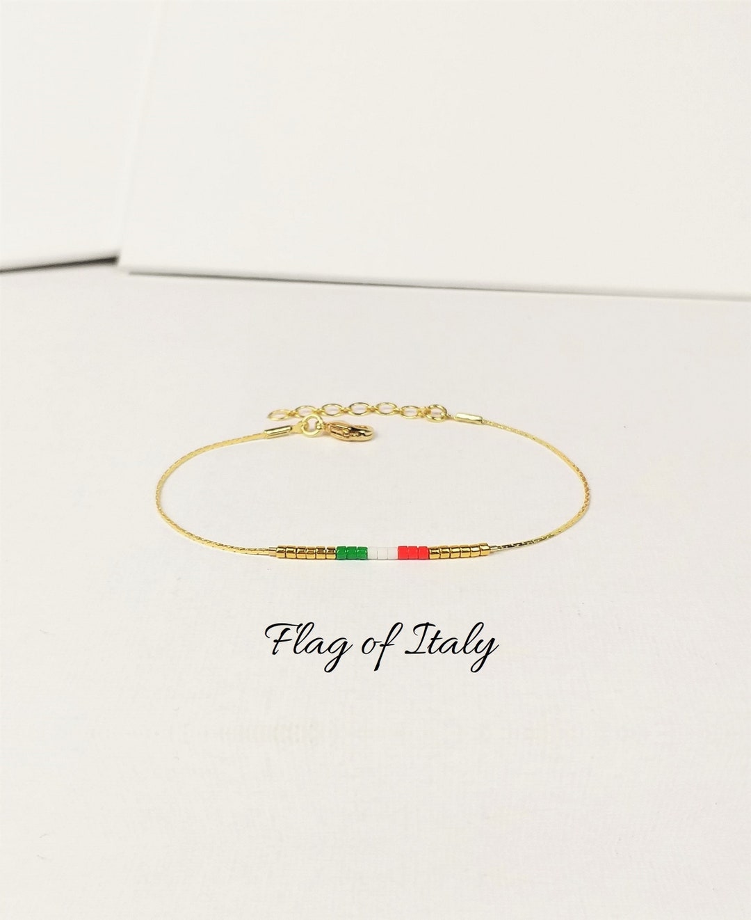 Flag of Italy Bracelet Subtle, Italian Colors Jewelry, Custom Flag Bracelet, Country Flag ...