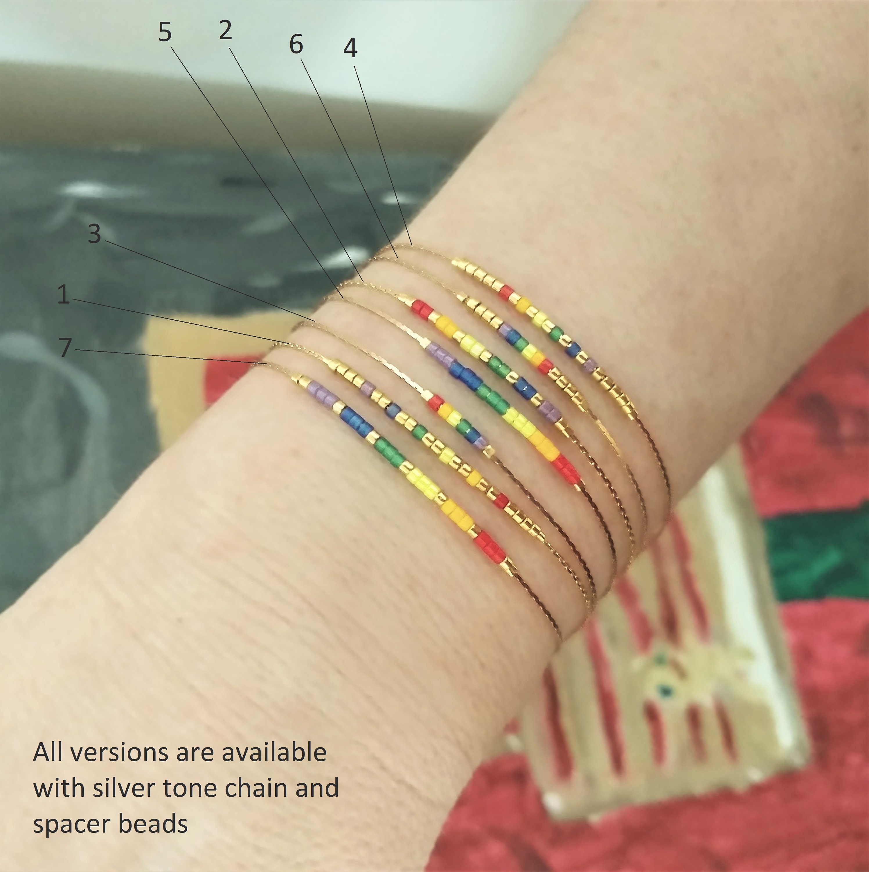 Pride bracelet for Men or Women Thin Rainbow bracelet LGBTQ | Etsy