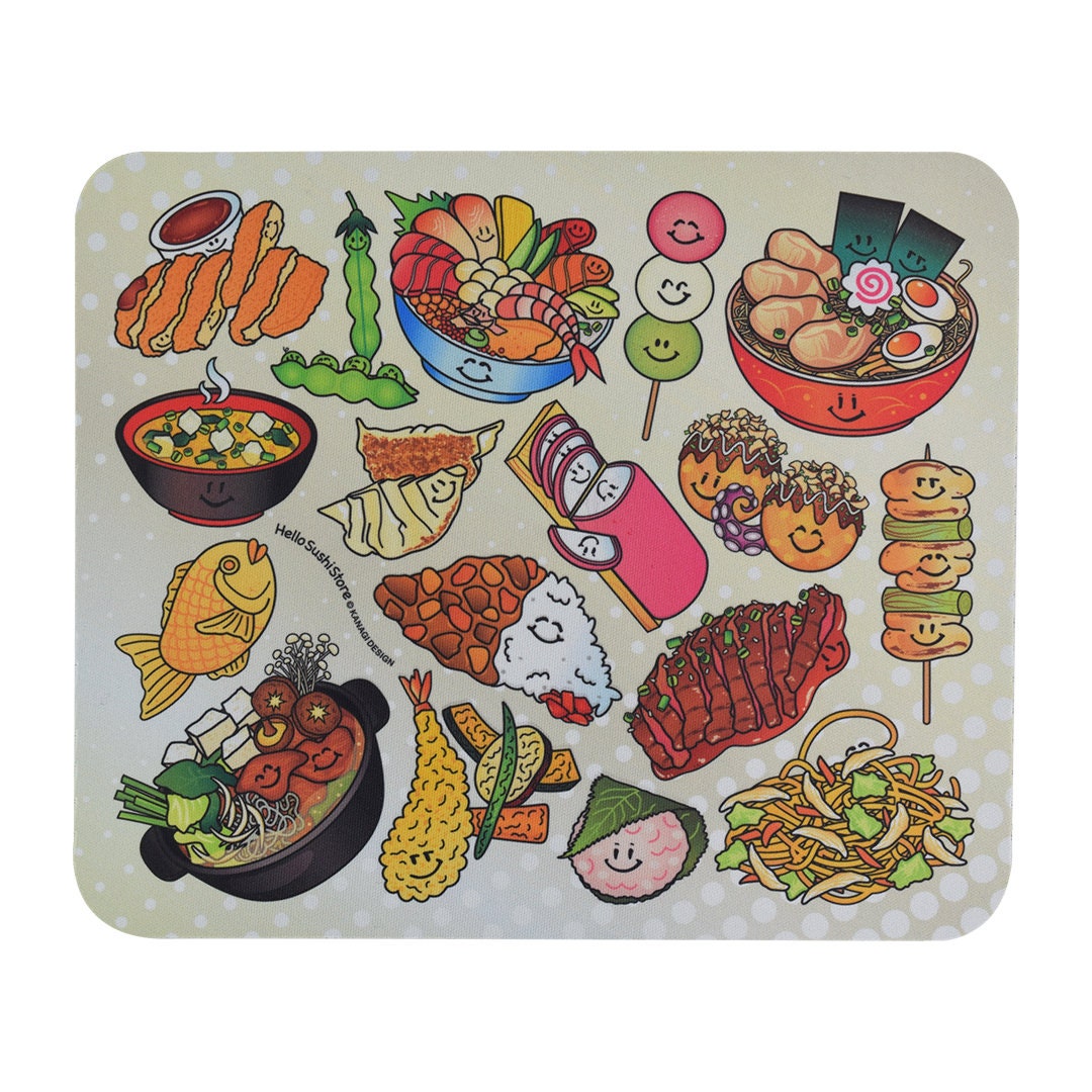 Japanese Mouse Pad, Japanese Food Mousepad, Japanese Cuisine, Kawaii ...