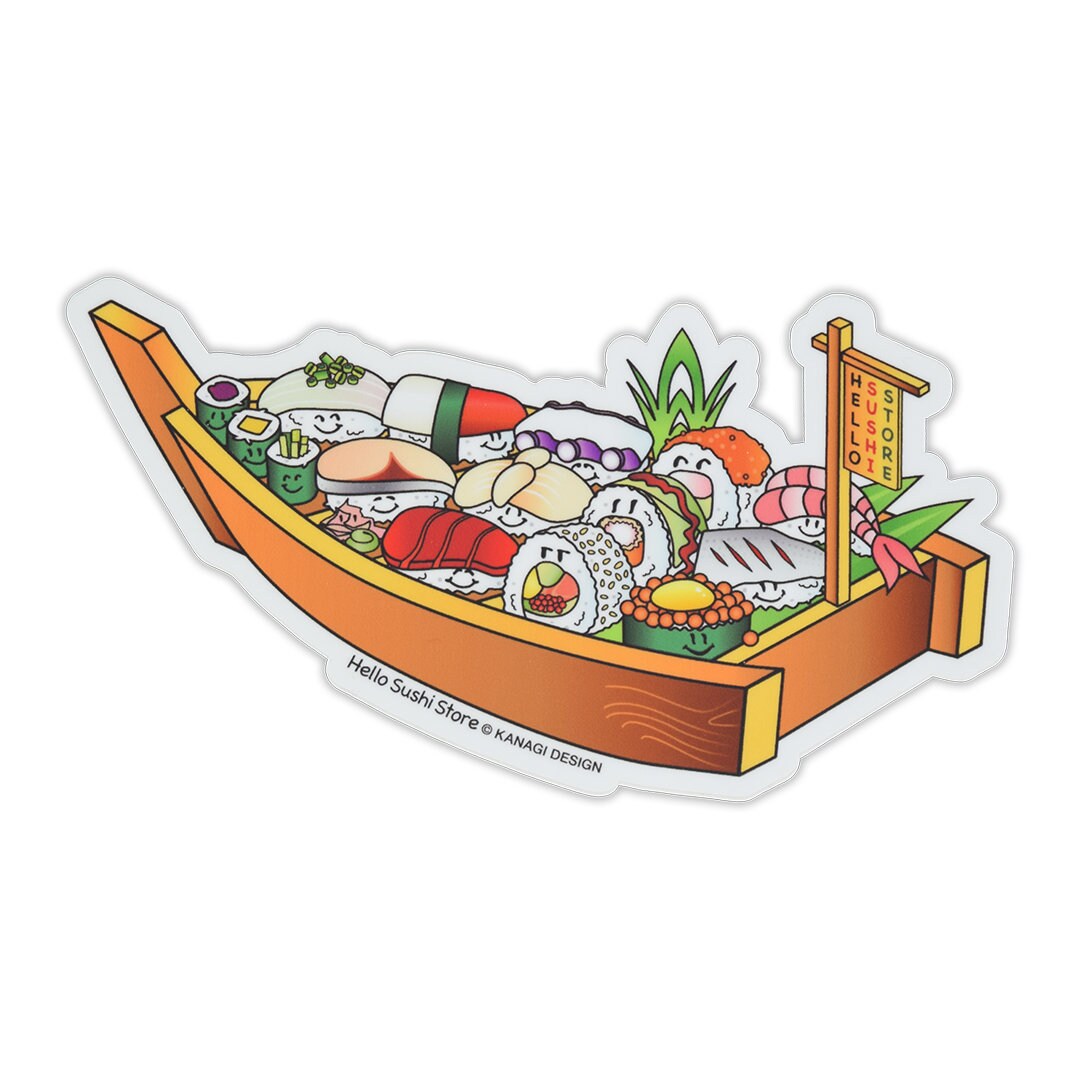 Sushi Sticker Sushi Boat Sticker Foodie Sticker Japanese - Etsy