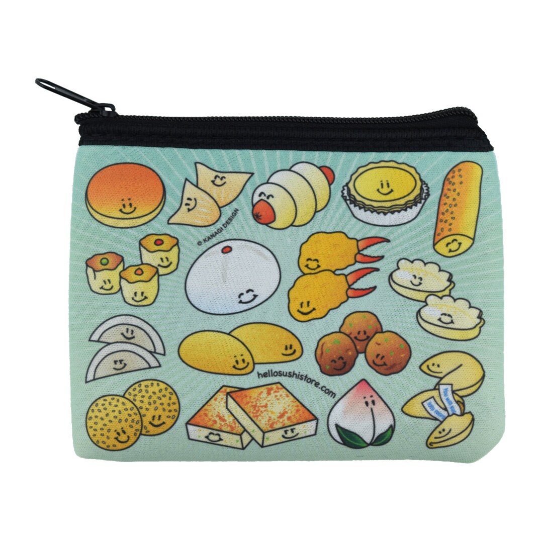 Dim Sum Zipper Pouch, Zip Wallet, Coin Purse, Chinese Pouch, Food ...