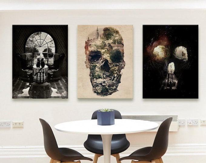 Sugar Skull Poster Skull Art Print Gift Colorful Wall Art | Etsy