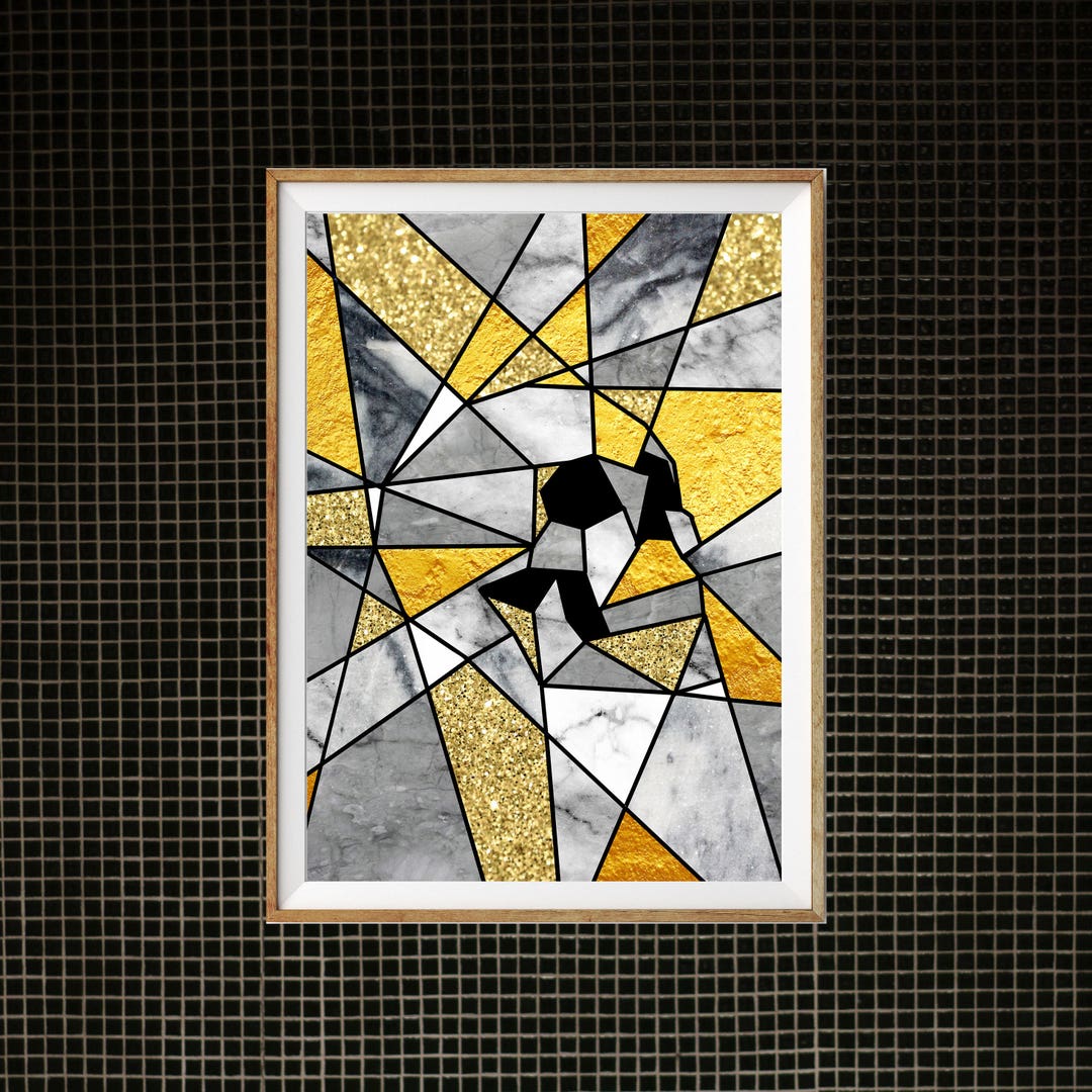 Geometric Skull Art Print, Modern Sugar Skull Poster, Abstract Skull ...