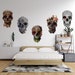 Skull Wall Decal Set Set of 5 Floral Skull Wall Sticker - Etsy