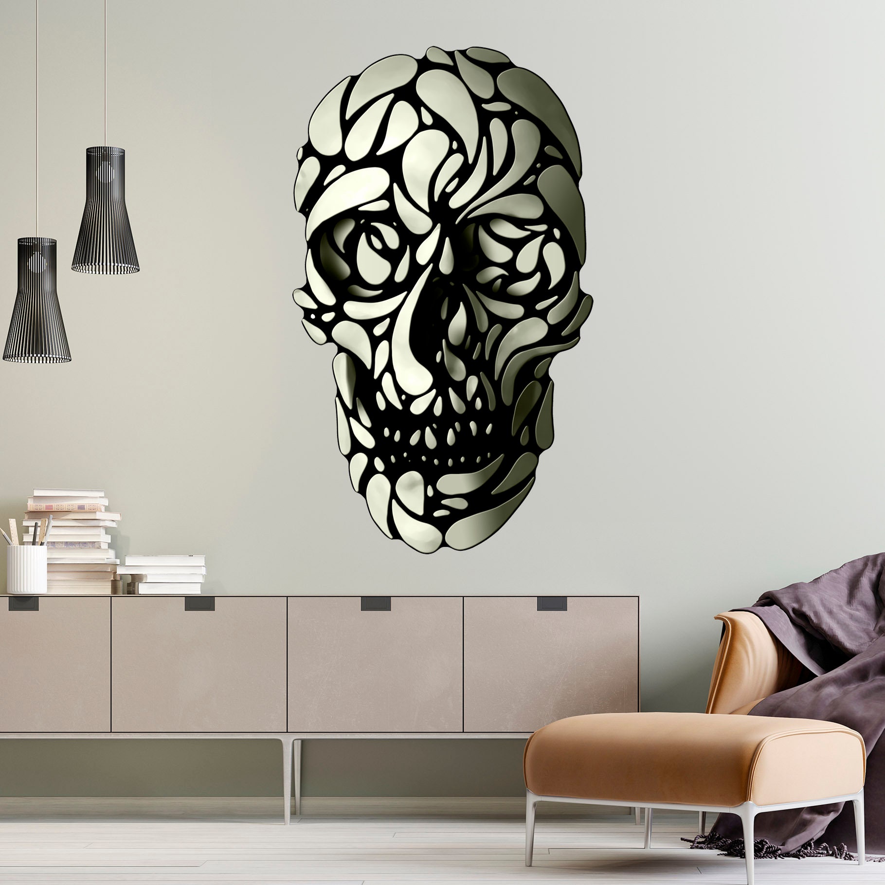 Skull Wall Sticker Large Wall Decal Vinyl Sugar Skull Home - Etsy