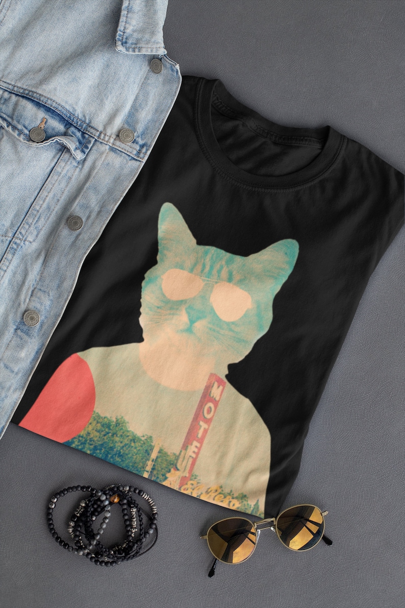 Cool Cat Men's T-shirt Funny Animal Print Mens Tshirt | Etsy