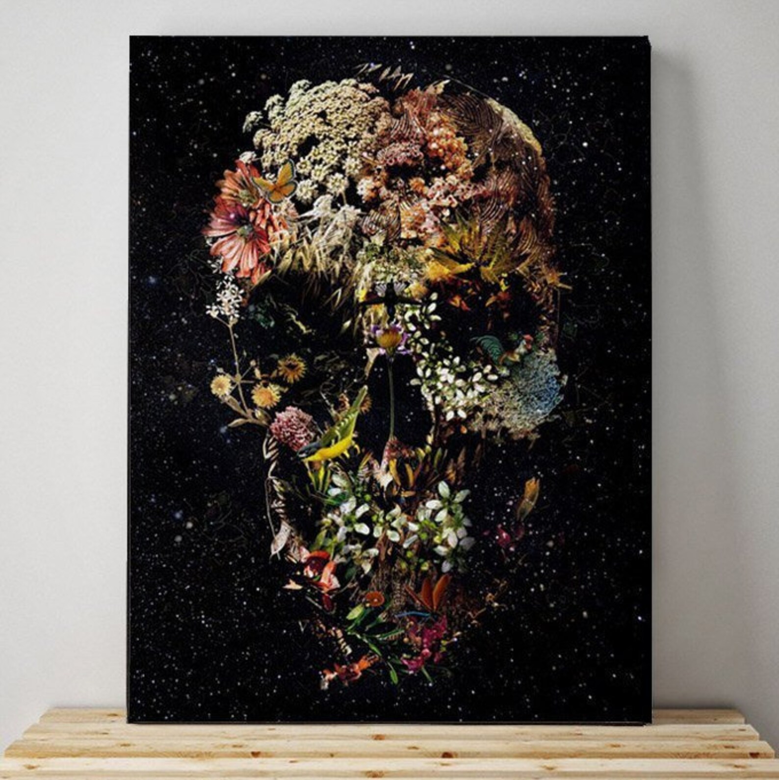 Set of 3 Canvas Skull Art Print 3 Piece Sugar Skull Print - Etsy