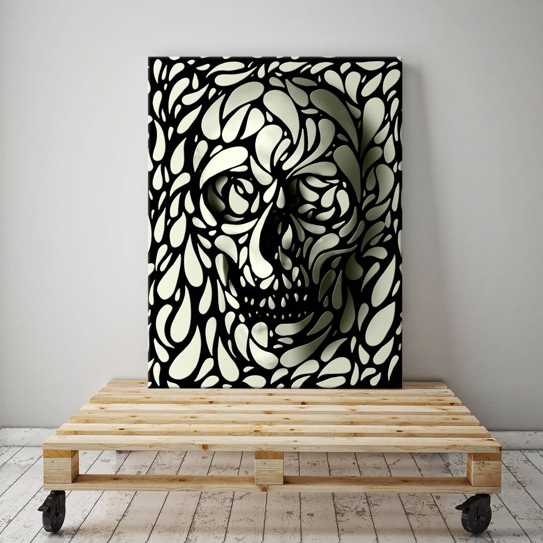 Trippy Skull Canvas Print: Gothic Paisley Skull Wall Art - Etsy
