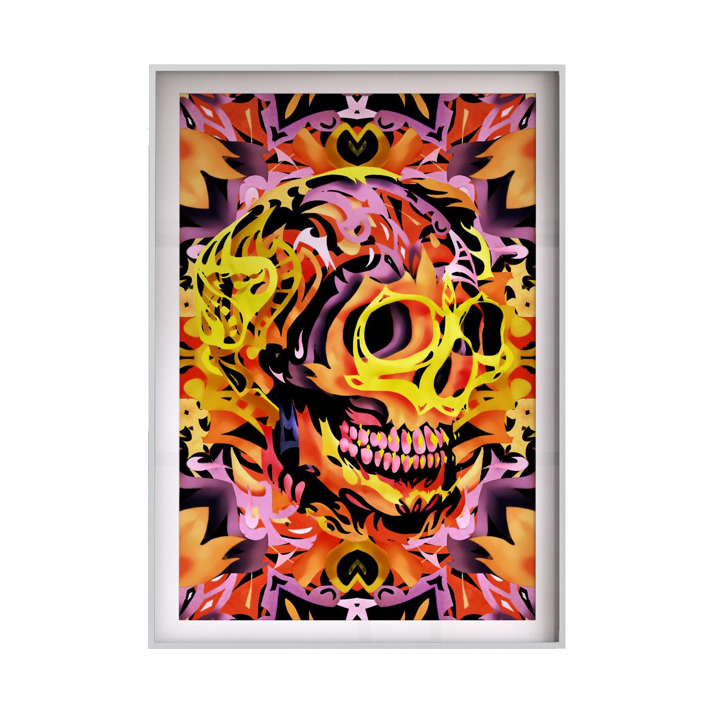 Skull Art Print Colorful Abstract Pattern Skull Wall Art - Etsy