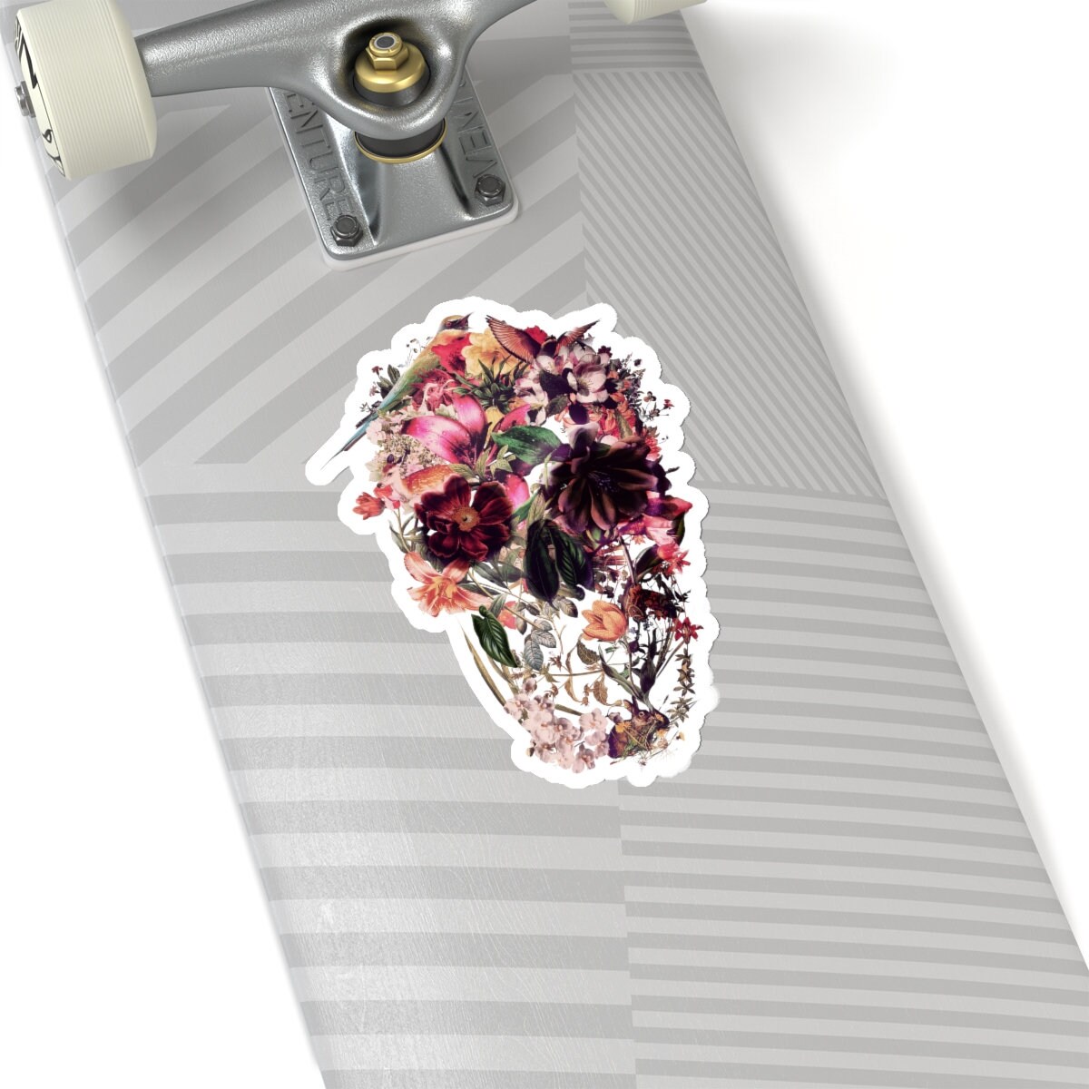 Flower Skull Sticker Boho Sugar Skull Art Sticker Premium - Etsy