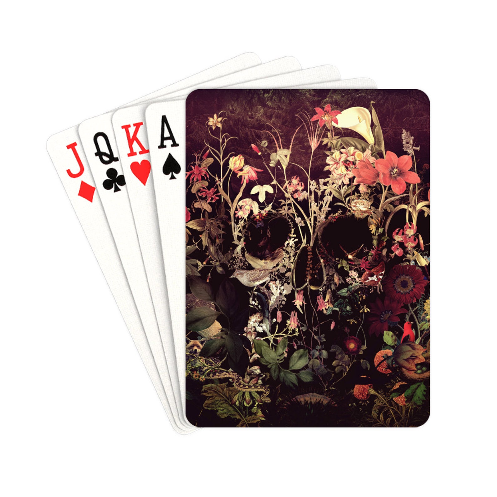 Skull Playing Cards Gothic Poker Deck Sugar Skull Print - Etsy