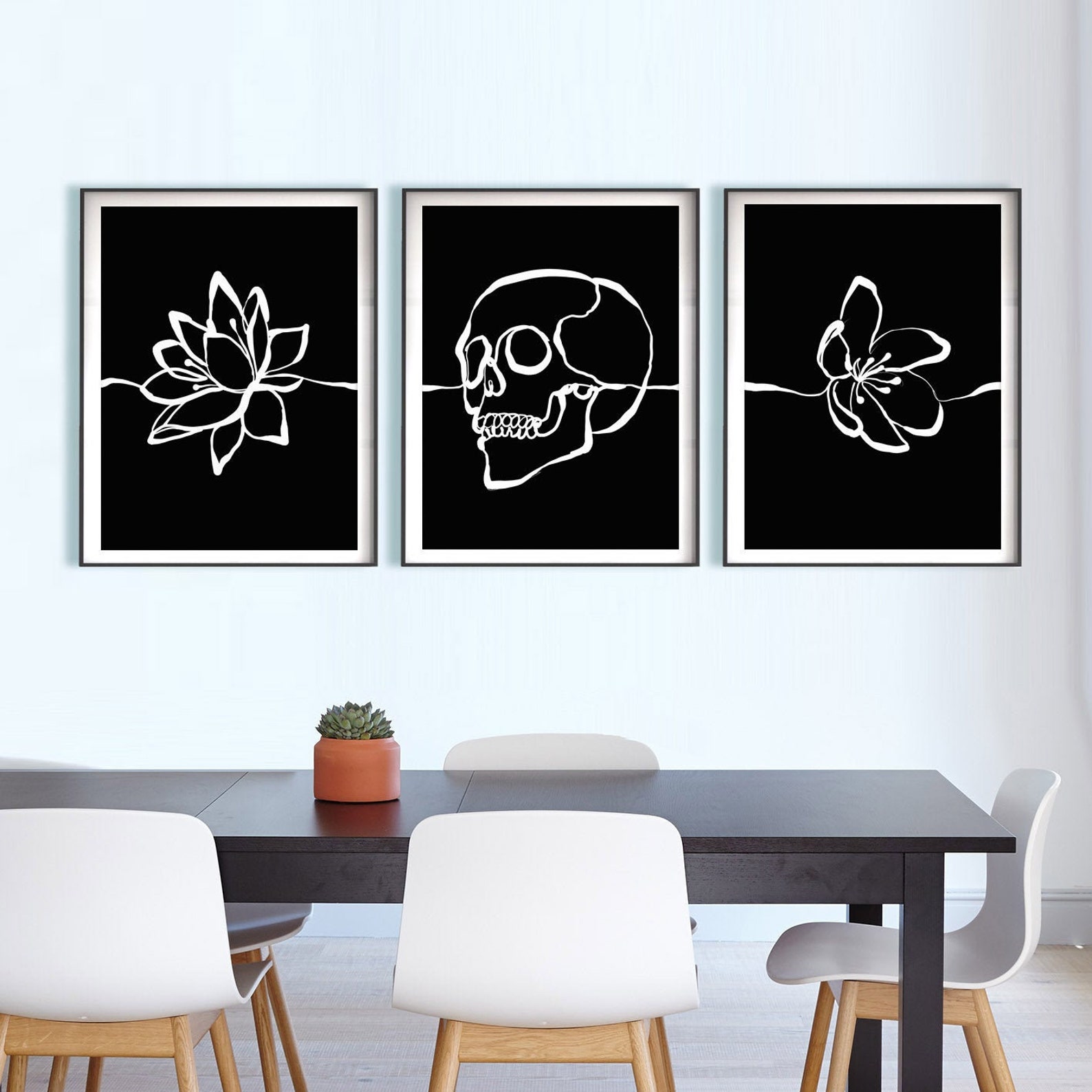 Set of 3 Line Art Print Minimal Art Poster Set Home Decor | Etsy