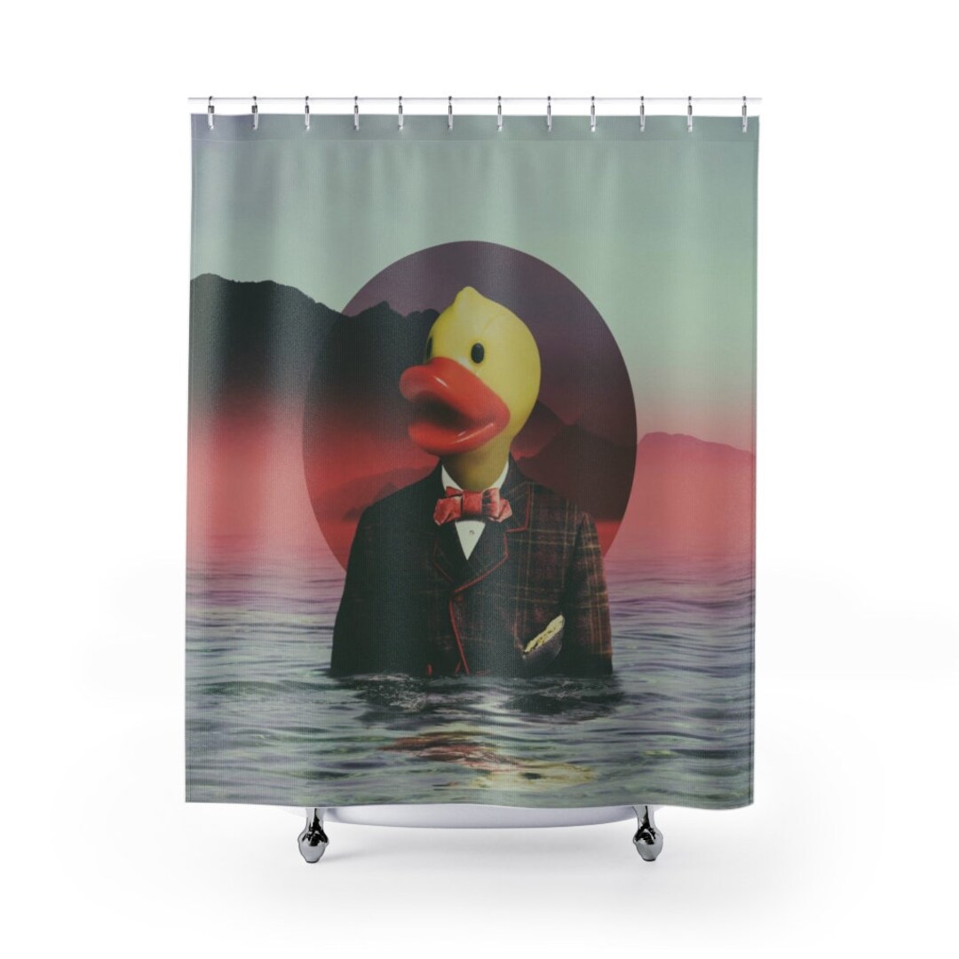 Rubber Ducky Shower Curtain, Funny Shower Curtain Decor, Yellow Bath ...