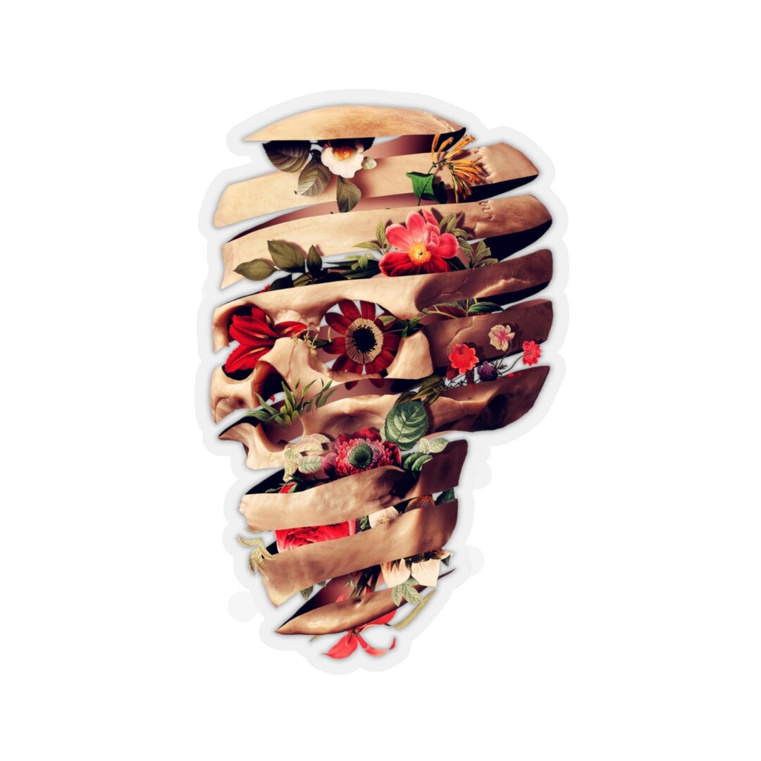 Gothic Skull Sticker, Colorful Sugar Skull Art Sticker, Premium Skull ...