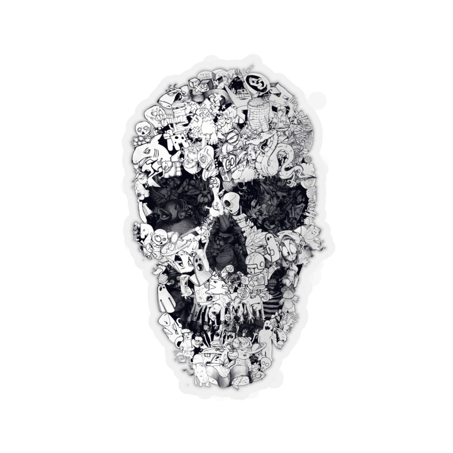 Skull Sticker Set of Five Skull Art Sticker Set Gothic Skull - Etsy