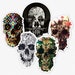 Skull Sticker Set of Five Skull Art Sticker Set Gothic Skull - Etsy