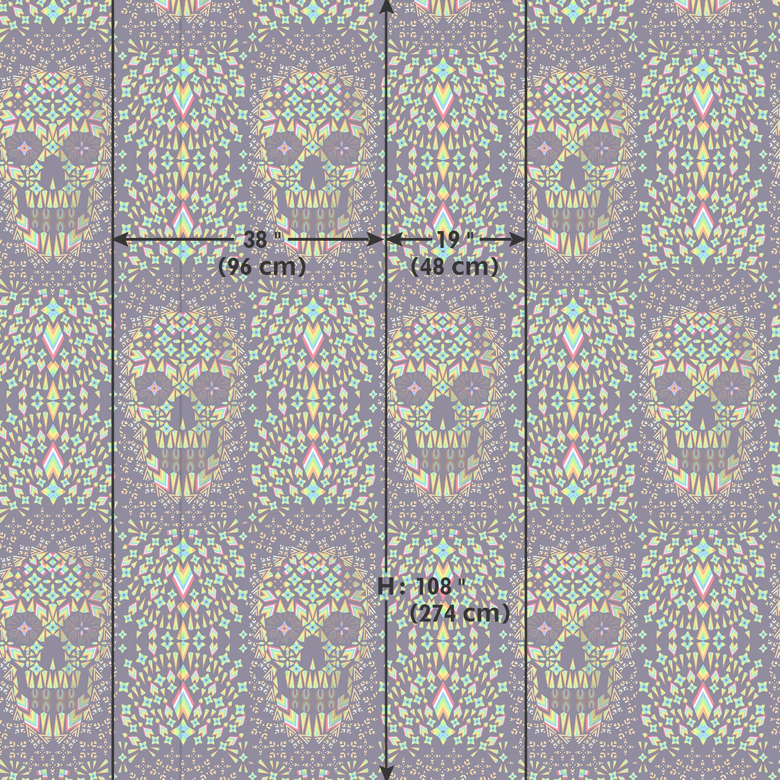 Geometric Skull Wallpaper Home Decor Skull Art Print | Etsy