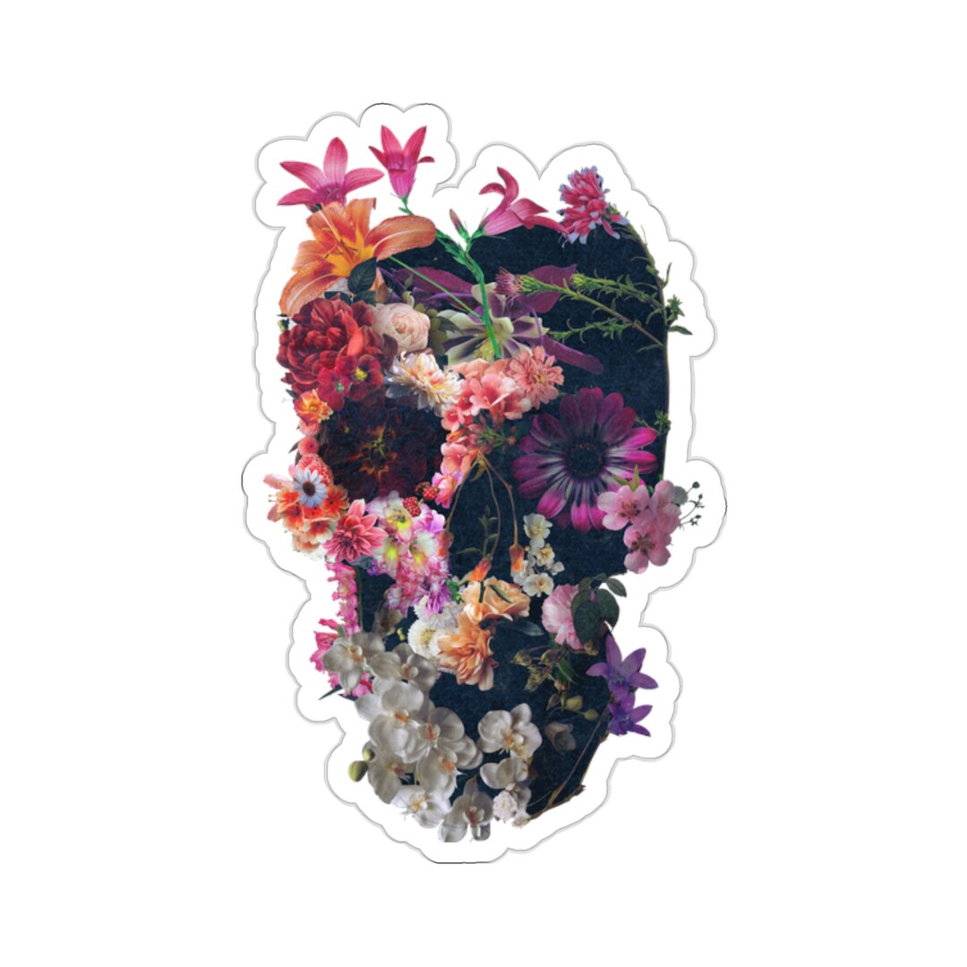 Cool Skull Sticker, Sugar Skull Art Sticker, Premium Skull Art Vinyl ...