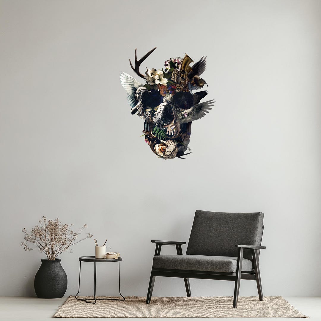 Large Gothic Wall Decal, Skull Wall Sticker, Sugar Skull Wall Art Gift ...