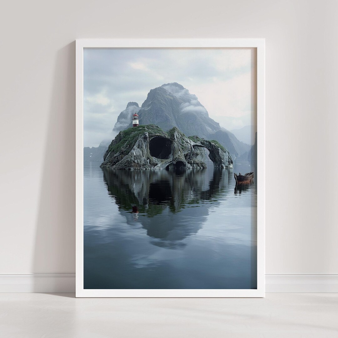 Tropical Gothic Skull Island Print: Surreal Beach Art - Etsy