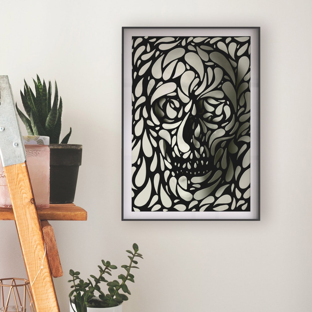 Skull Abstract Art Print, Sugar Skull Instant Download Printable Home ...