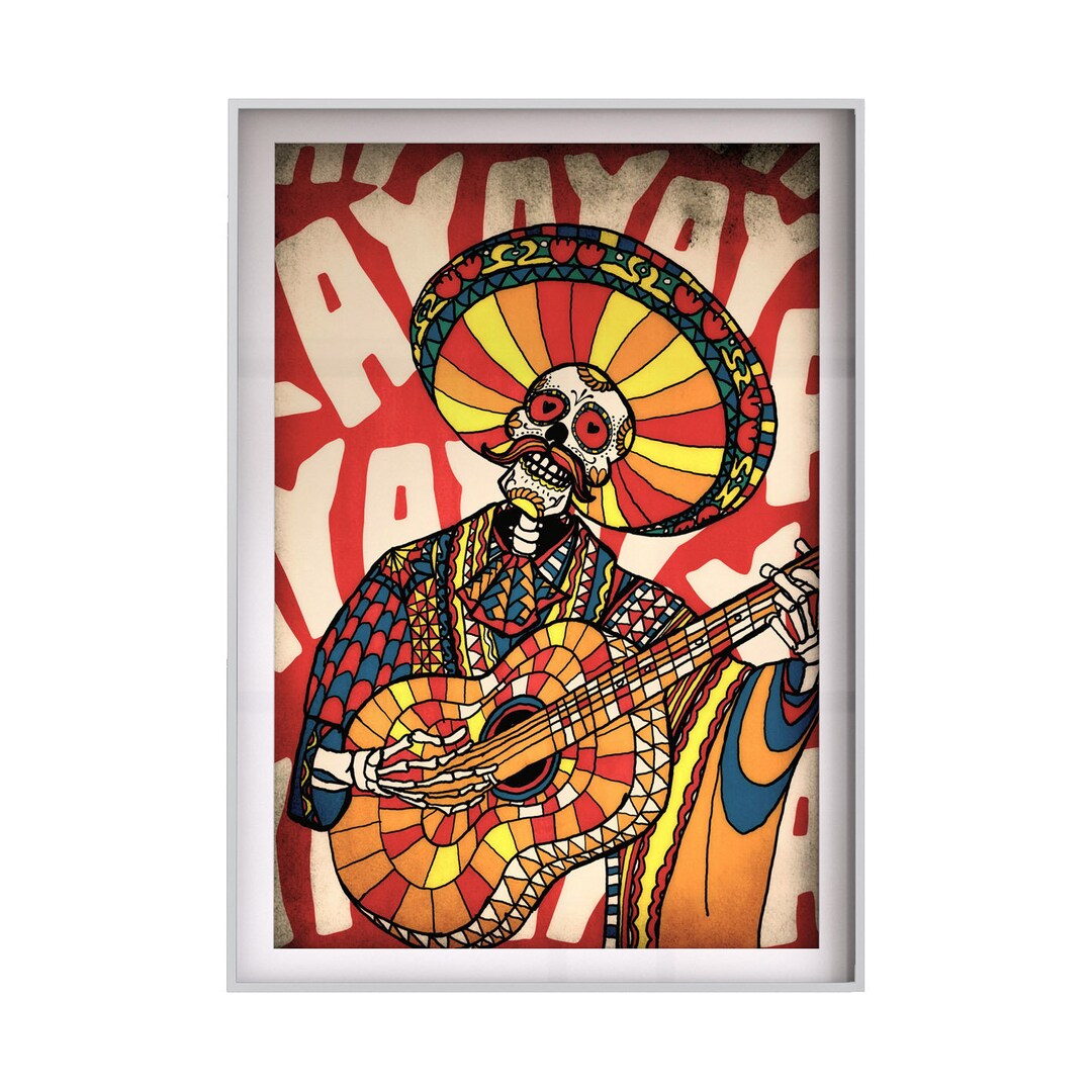 Mariachi Poster, Instant Download Mexican Sugar Skull Art Print, Gothic ...