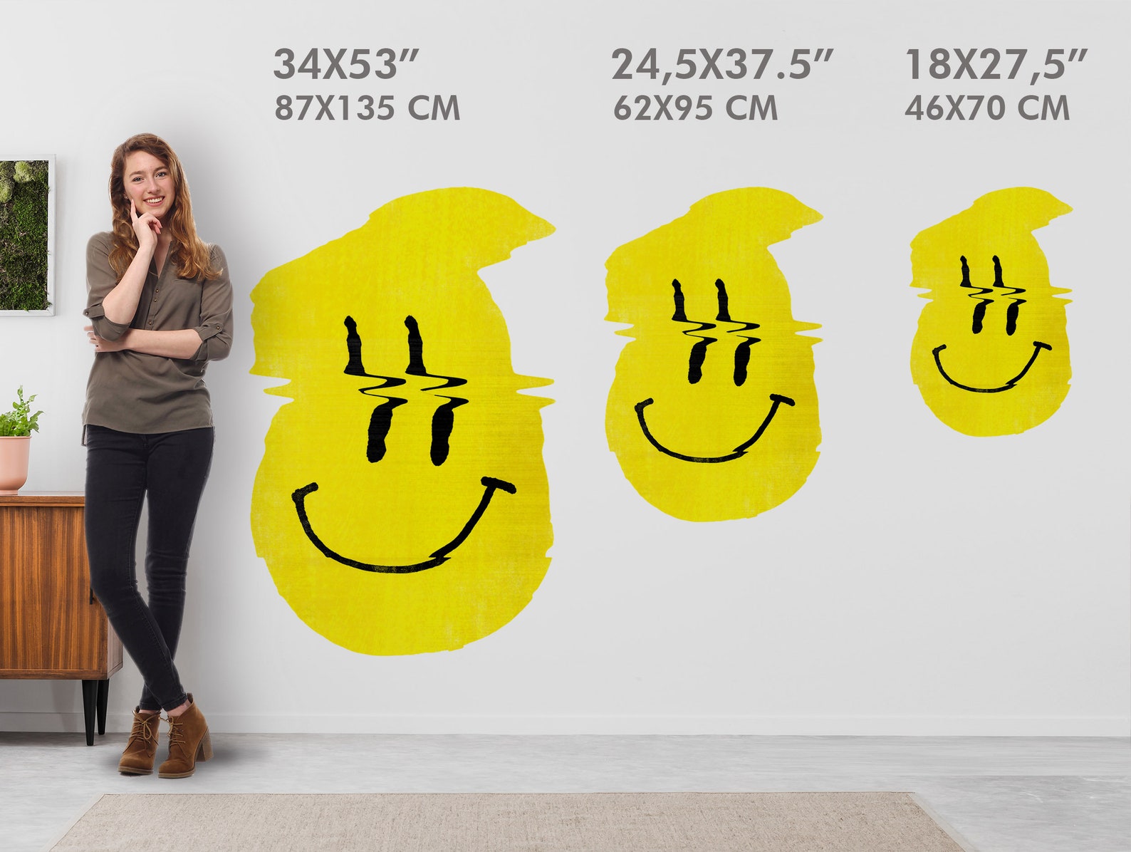 Smiley Wall Sticker Funny Wall Decal Vinyl Pop Art Home | Etsy