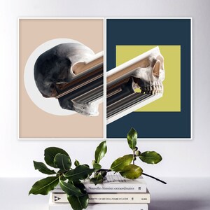 Set of 2 Abstract Skull Poster, Modern Art Home Decor Gift, Poster Set ...