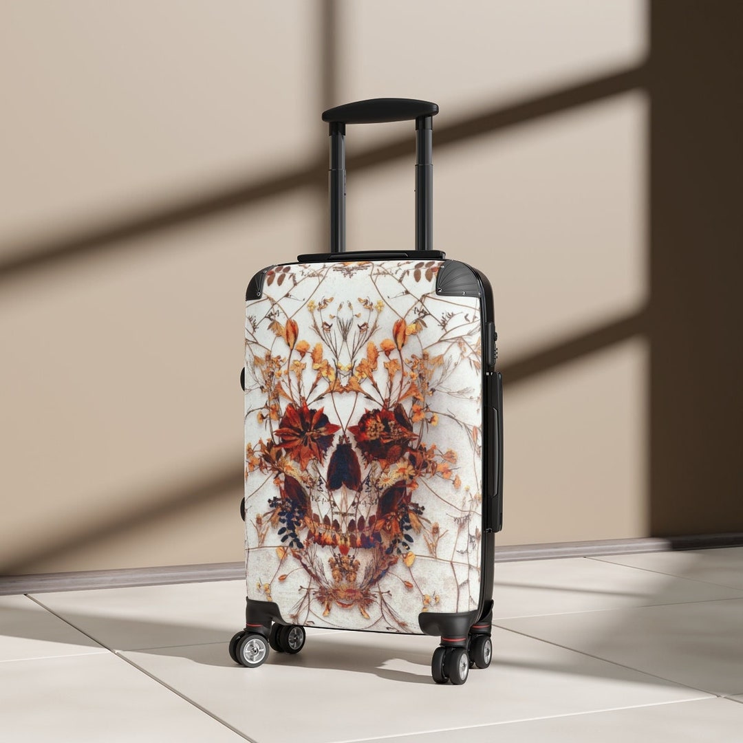 Delicate Skull Cabin Suitcase, Boho Art Traveler Suitcase Gift, Gothic ...