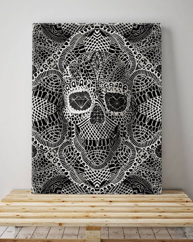 Skull Canvas Print Set: Gothic Sugar Skull Wall Art - Etsy