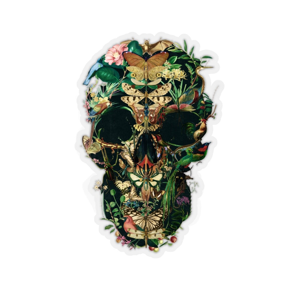 Skull Sticker Set Of Five Skull Art Sticker Set Gothic Skull | Etsy