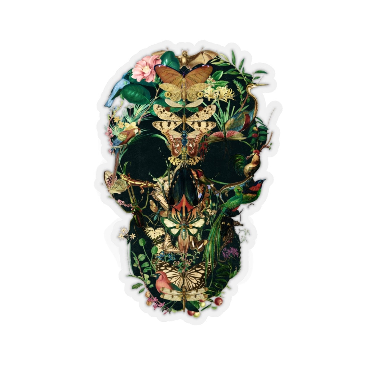 Skull Sticker Set Of Five Skull Art Sticker Set Gothic Skull | Etsy