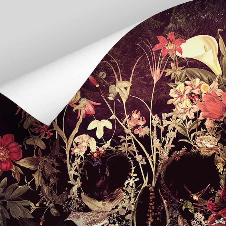 Floral Skull Poster Set: Gothic Home Decor Art Prints - Etsy