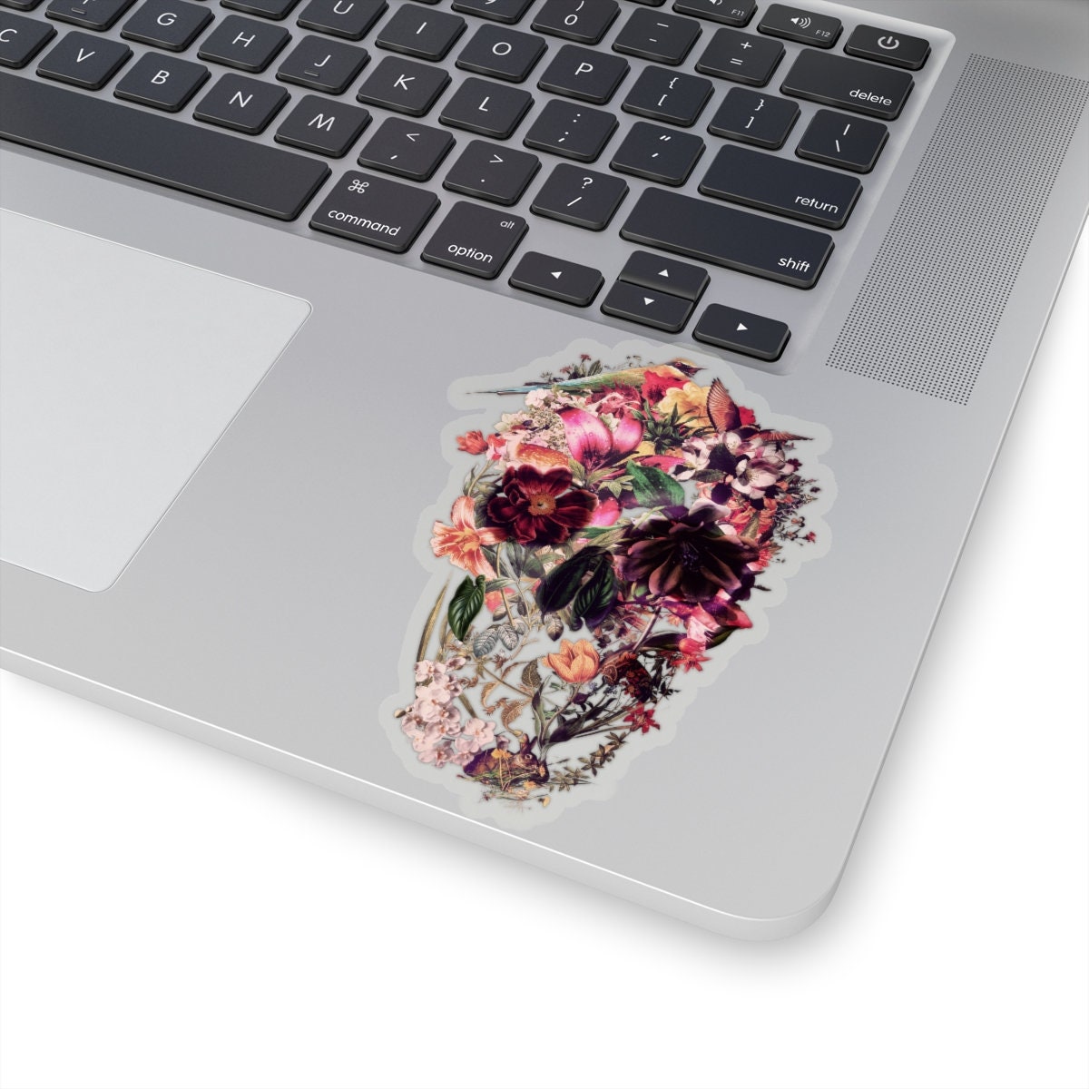 Flower Skull Sticker Boho Sugar Skull Art Sticker Premium - Etsy