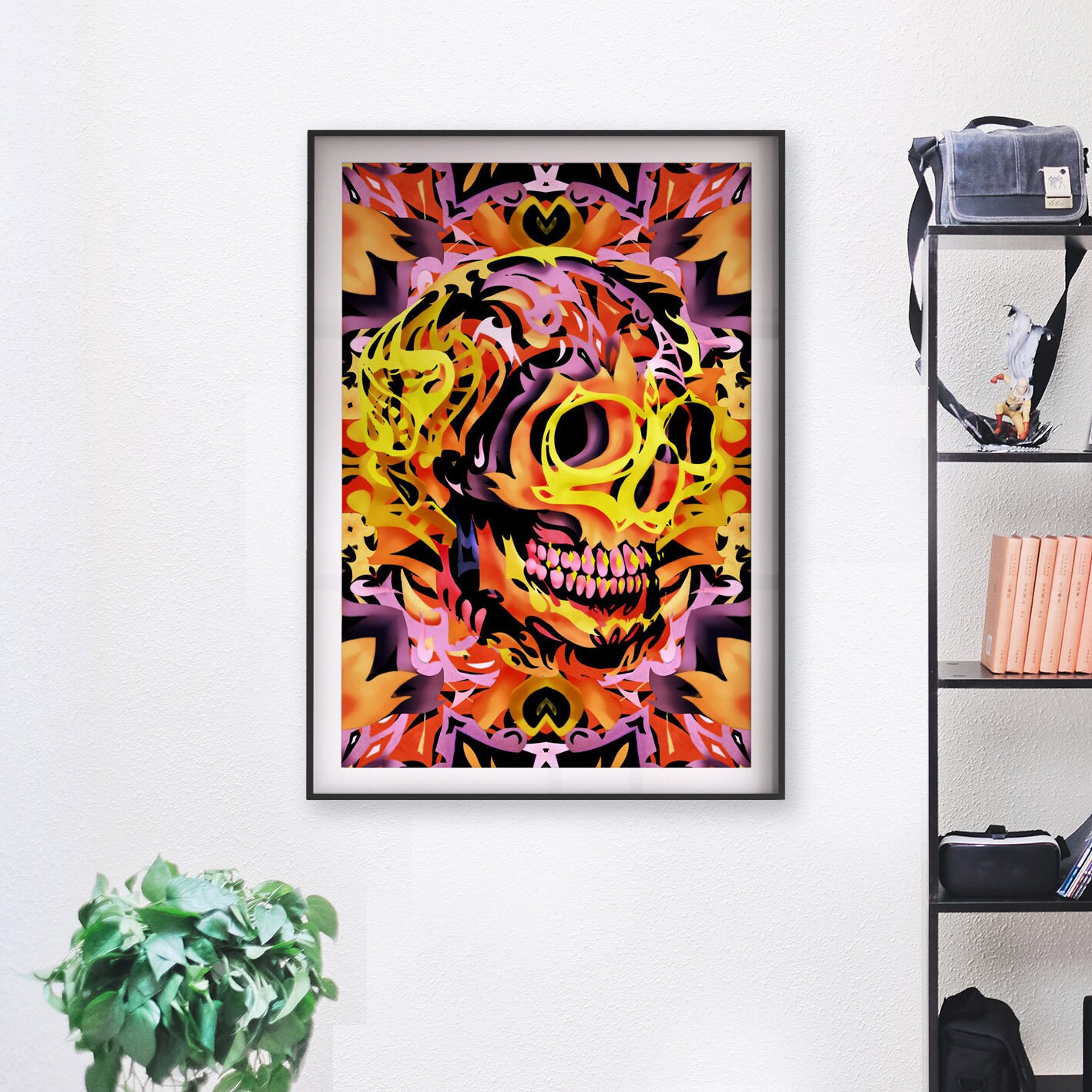 Skull Art Print Colorful Abstract Pattern Skull Wall Art - Etsy