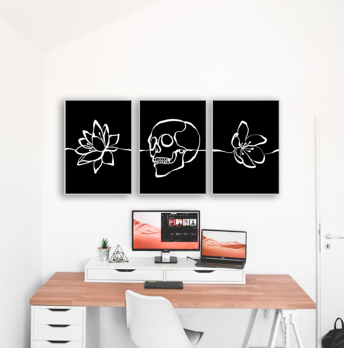 Set of 3 Line Art Print Minimal Art Poster Set Home Decor | Etsy
