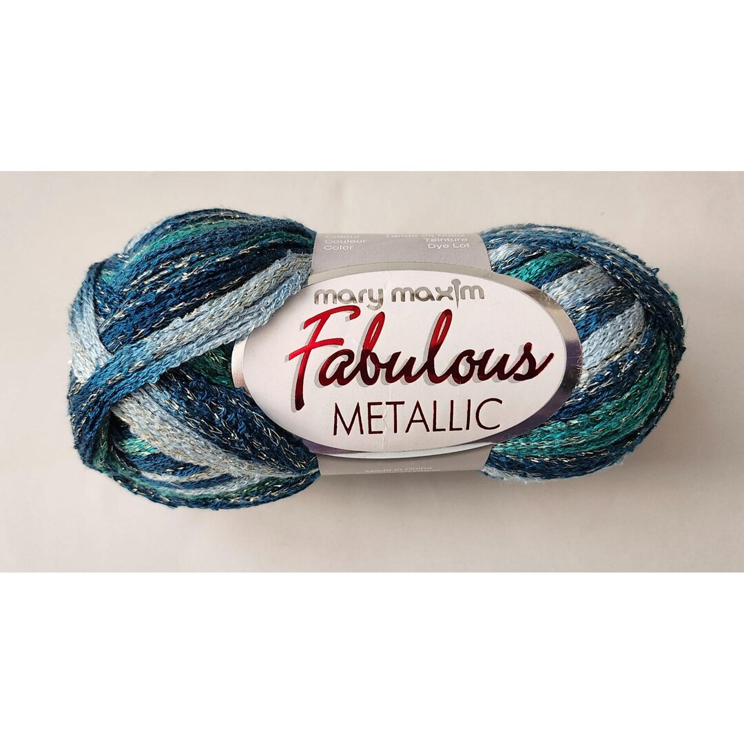 Metallic Mary Maxim Fabulous 834-200 Aqua/blue Yarn 32 Yards - Etsy