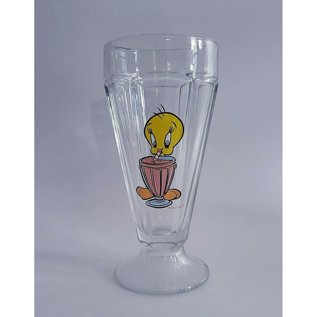 Warner Brothers Tweety Bird 1997 Drinking Ice Cream Shoppe Glass 7 ...